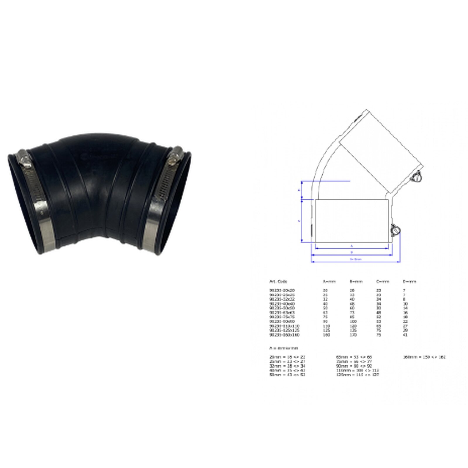 Flexible Bögen Flex Fitting für Rohre Gummibogen, Rohrverbinder kaufe